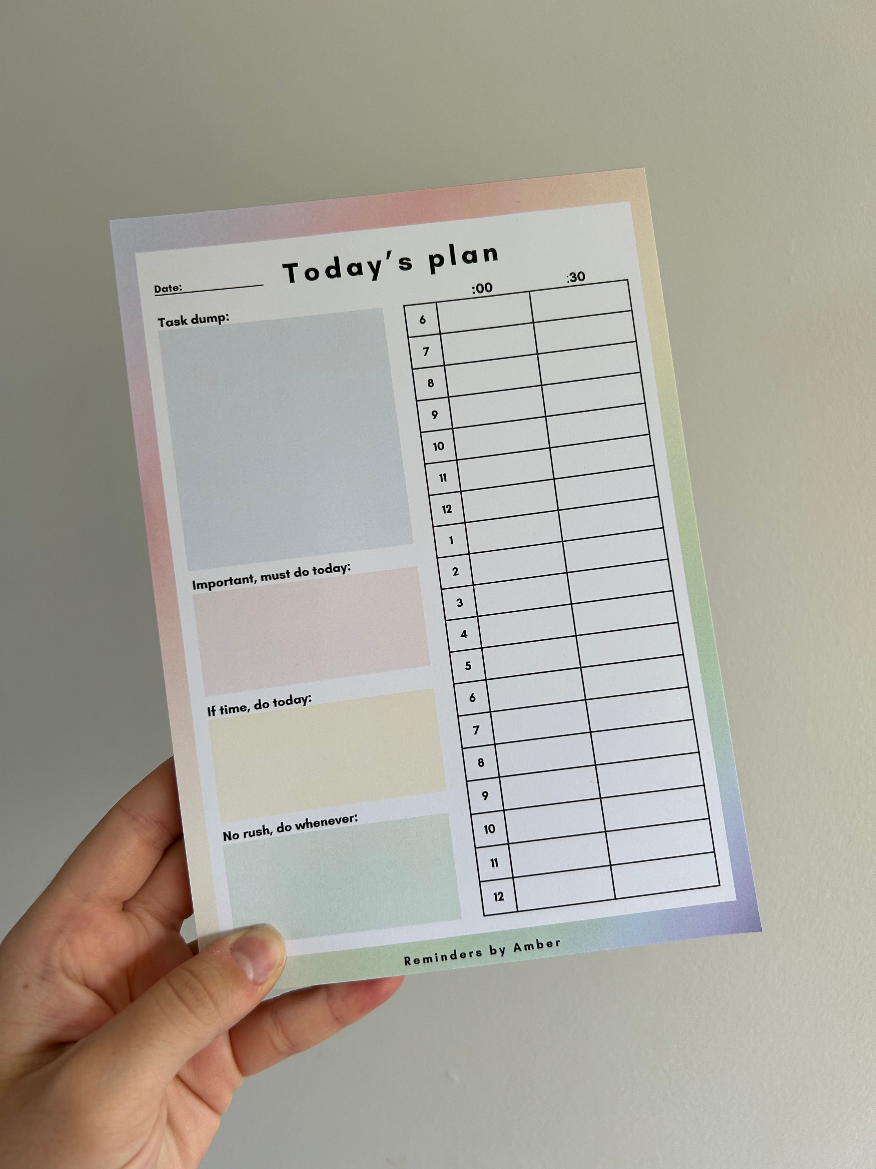 Daily Planner Notepad – Reminders by Amber